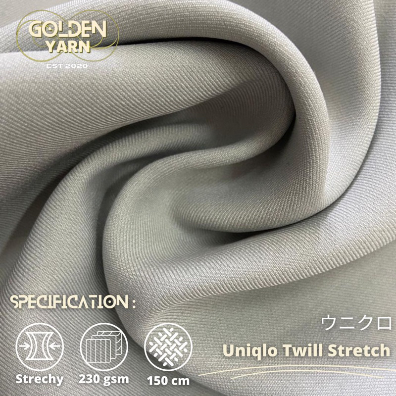 Jual Kain Uniqlo Twill Stretch Premium | Twill Stretch murah | Kain ...