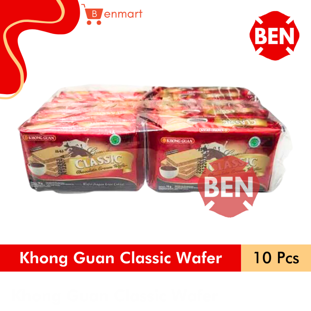 Jual Khong Guan Classic Wafer 1 Pak 10 Sachet Chocolate Cokelat Coklat ...