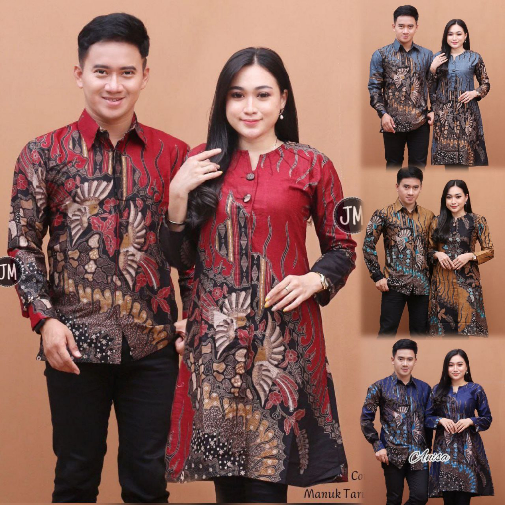 Jual Batik Tunik Couple Modern Set Pakaian Couple Kemeja Batik Pria Premium Baju Batik Couple ...