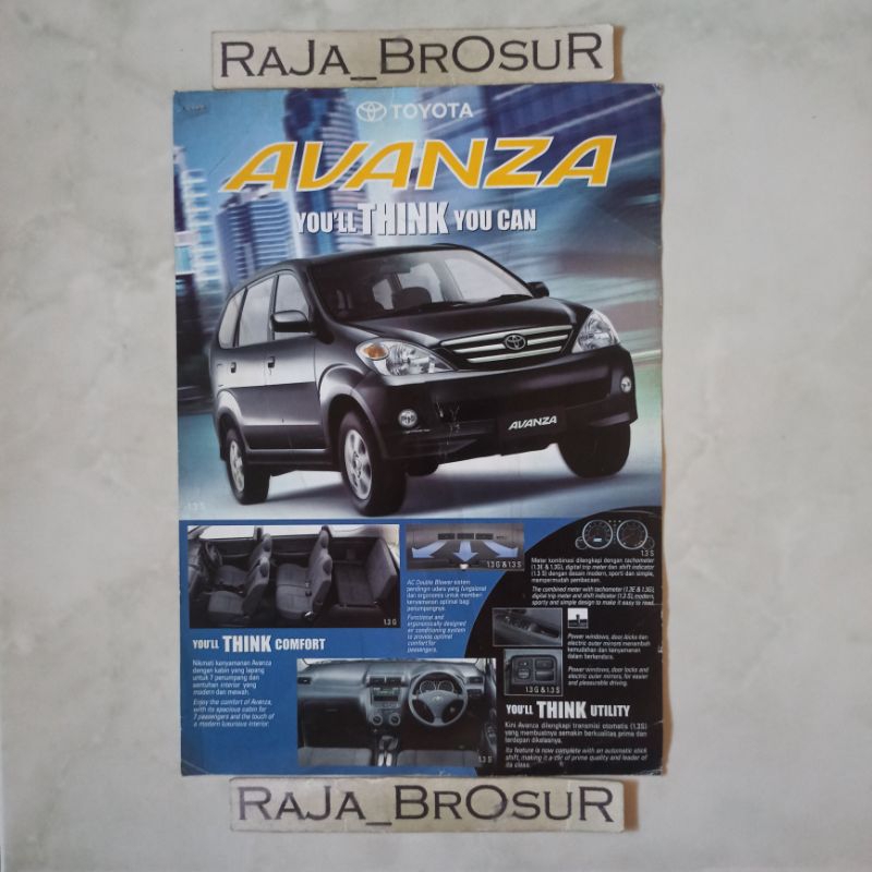 Jual Poster brosur katalog flyer jadul lawas Toyota Avanza 2004 ...