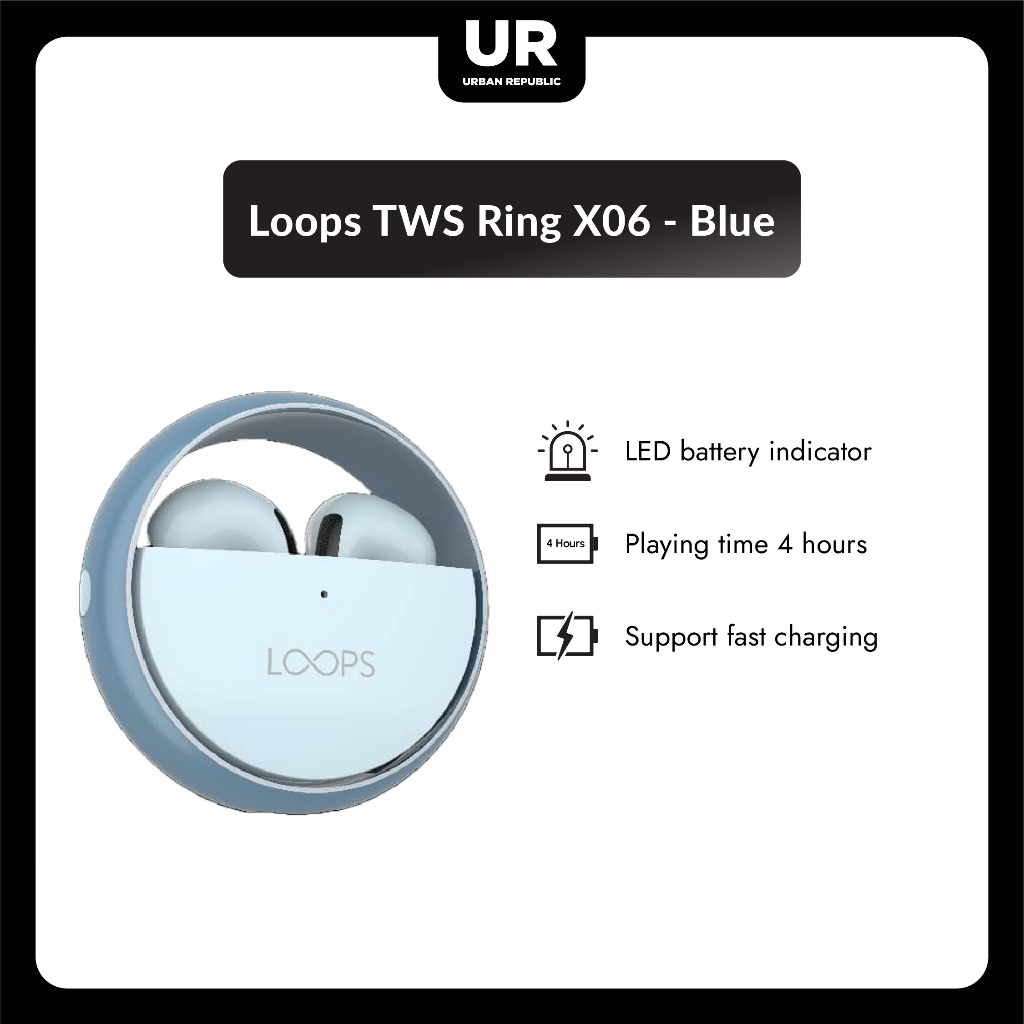 Jual Loops TWS Ring X06 - Blue | Shopee Indonesia