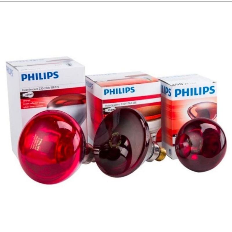 Jual Lampu Infry Philips 100W Watt Bohlam Infra Merah Terapi Kesehatan ...