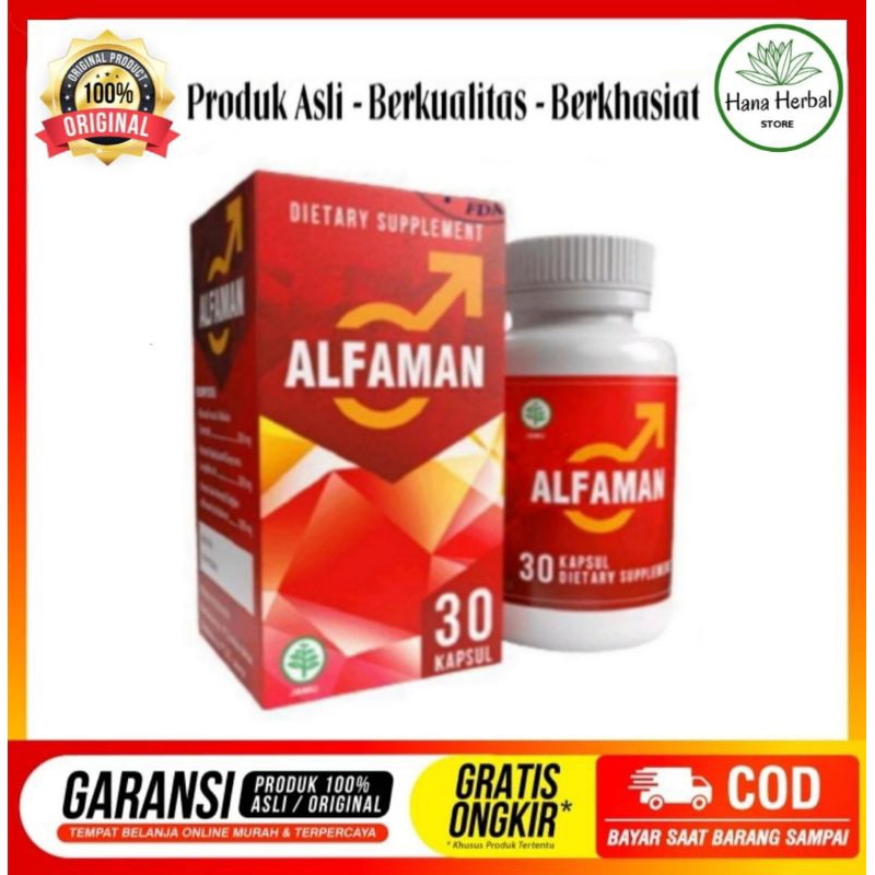 Jual ALFAMAN ASLI UNTUK STAMINA PRIA 1 BOTOL ISI 30 KAPSUL | Shopee ...