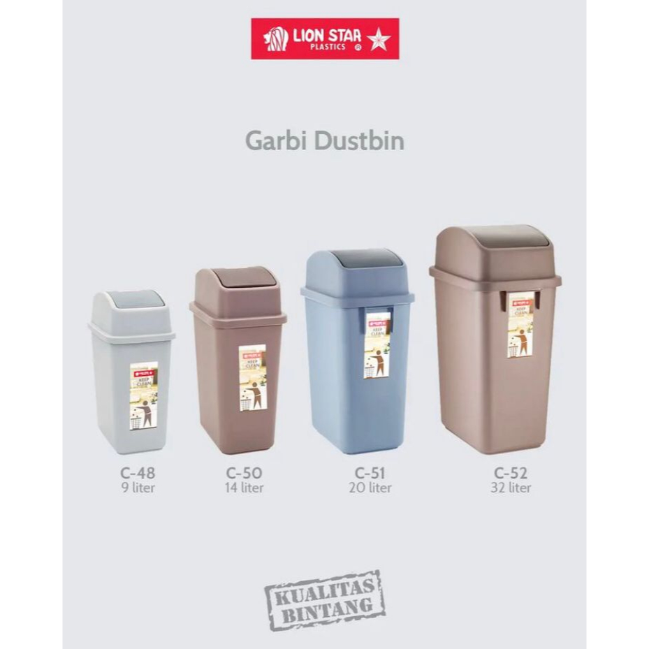 Jual Tempat Sampah Tong Sampah Kotak Sampah Lion Star C-48,50,51 / 9,14,20 Liter | Shopee Indonesia