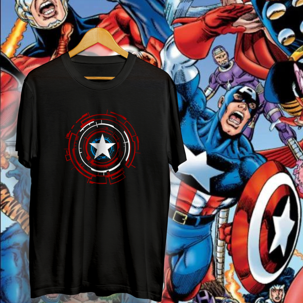 Jual Baju Kaos Kaus Captain America Avengers Mechanical Shield ...