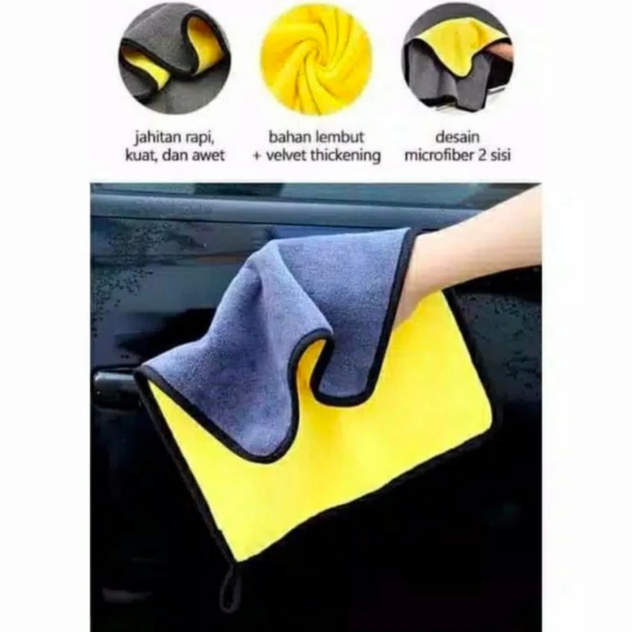 Jual Kain Lap Microfiber Tebal 2sisi Lap Motor Mobil Cleaning Cloth ...