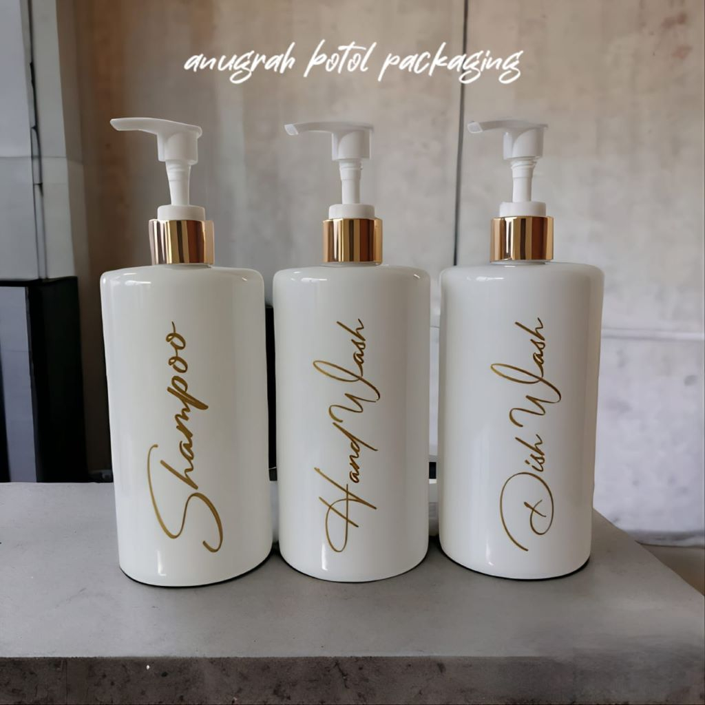 Jual Botol sabun Cair Putih Glossy N24 500 ml tebal New luxury Bottle ...