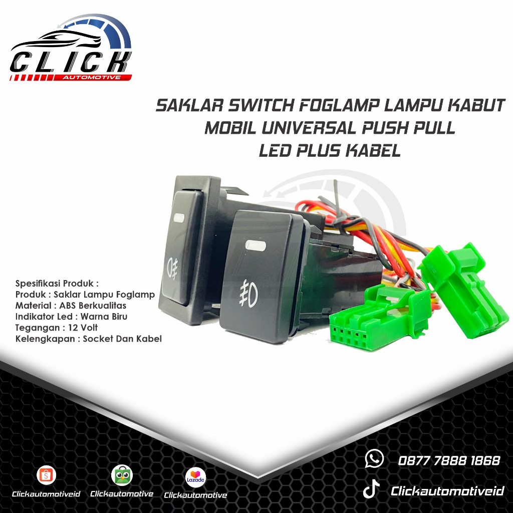 Jual SAKLAR FOGLAMP / Switch Tombol Untuk Lampu Tembak Kabut Mobil ...