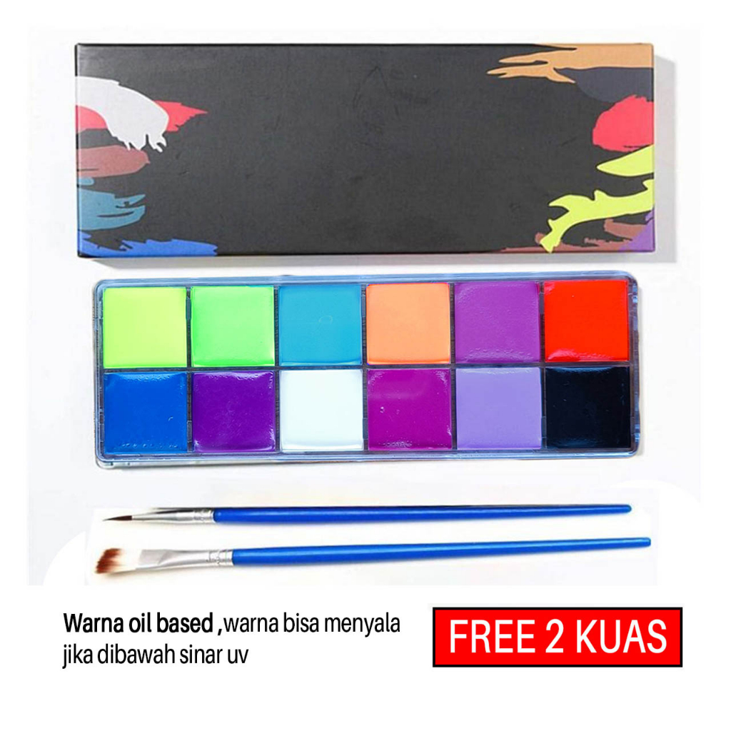 Jual Face body painting wajah oil based rainbow warna merah putih ...