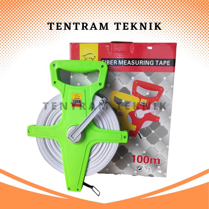 Jual Meteran Fiber 100M Rush / Meteran Roll / Fiber Measuring Roll Tape ...
