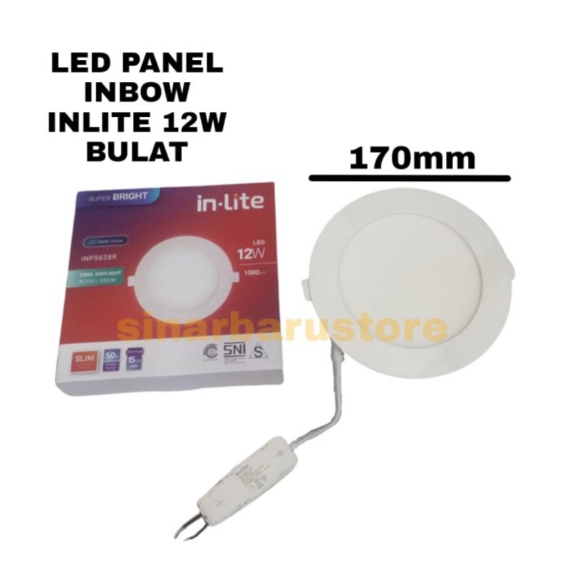 Jual Lampu LED Panel Inbow INLITE 12 Watt Putih | Shopee Indonesia