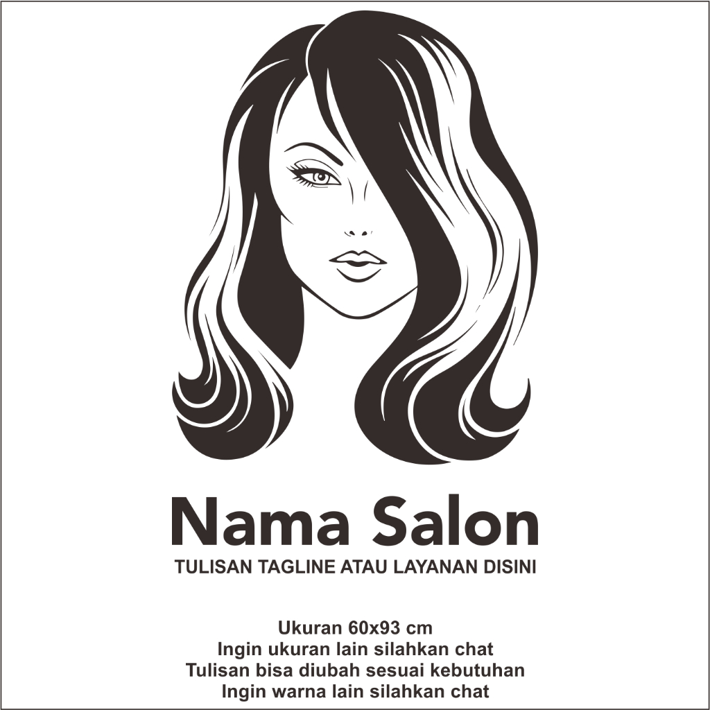 Jual Stiker Dinding Kaca Salon Rambut Hair Custom Tulisan Cutting ...