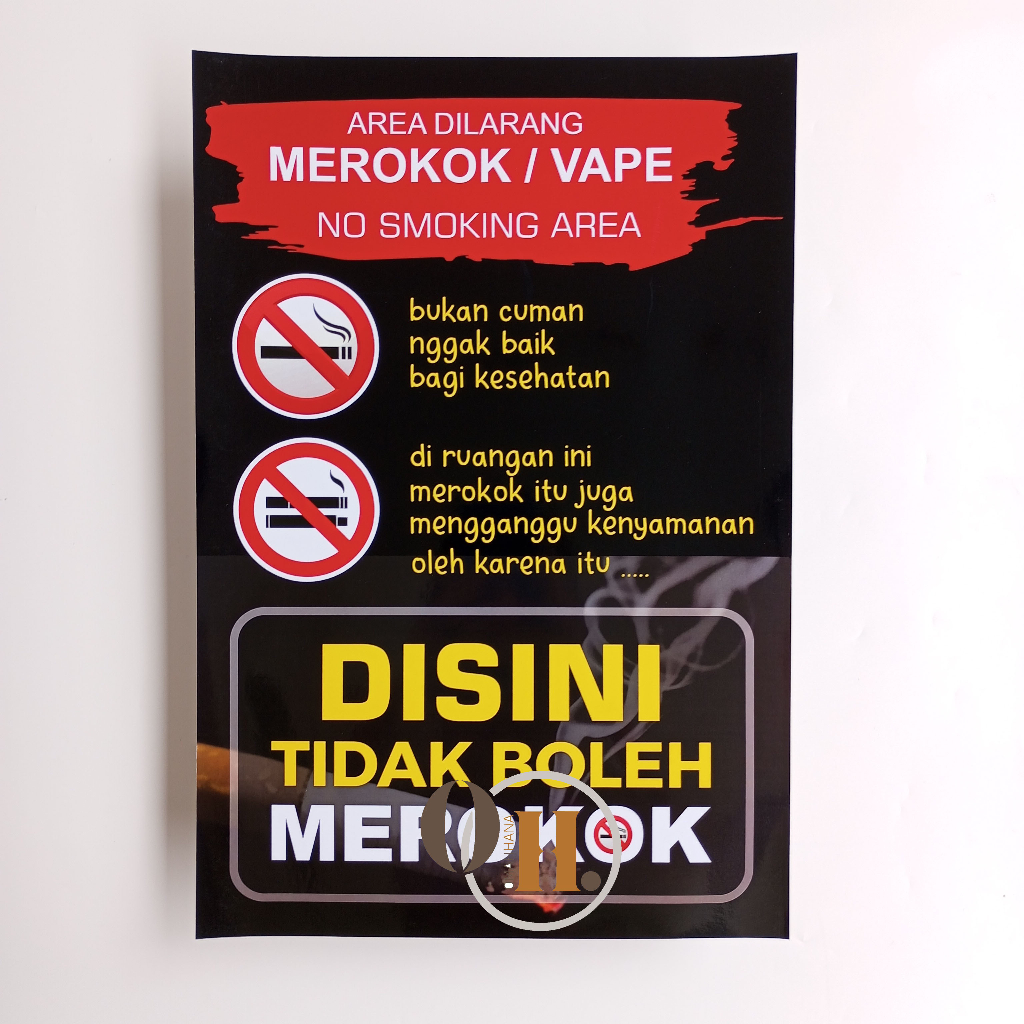 Jual Poster Area Dilarang Merokok - Poster No Smoking Area - Poster ...