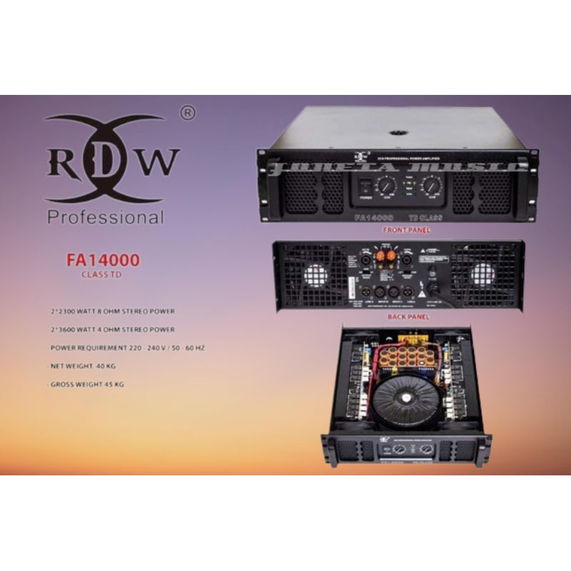 Jual Power Amplifier RDW FA14pro / FA 14 PRO Class TD - 2 channel ...