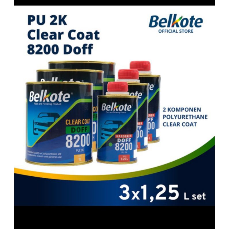 Jual CLEAR COAT / VERNIS / Vernish BELKOTE PU 2K 8200 DOFF (3 Kg) CAT MOBIL | Shopee Indonesia
