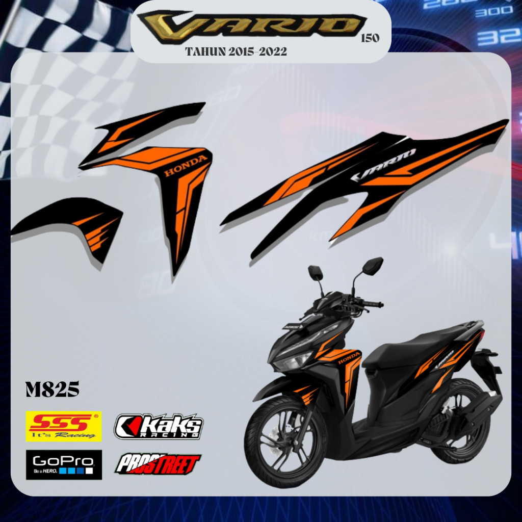 Jual Stiker Striping Lis Motor Vario New 150 2015 2016 2017 KODE M825 ...
