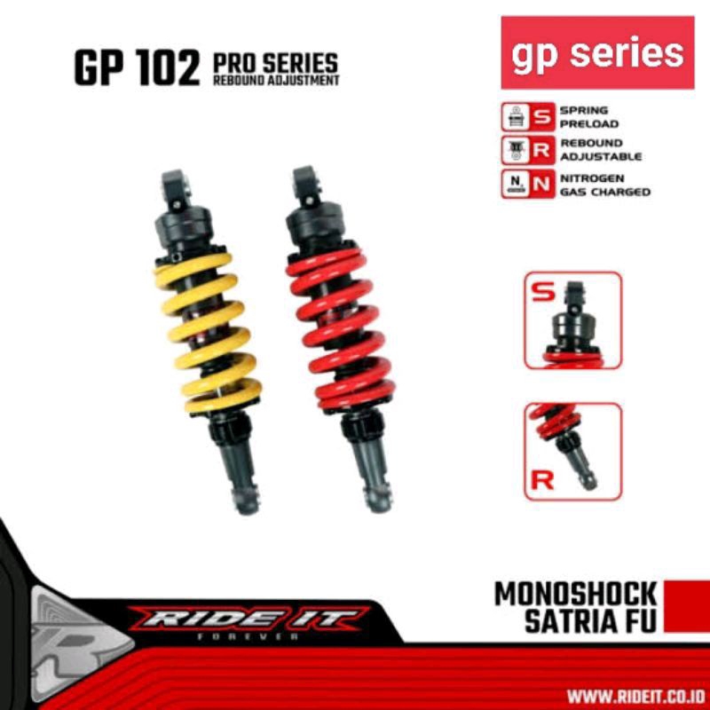 Jual SHOCKBREAKER BELAKANG SATRIA FU 150 MEREK RIDE IT GP 102 UK 285 MM RIBOUND CLICK VERSI BARU ...