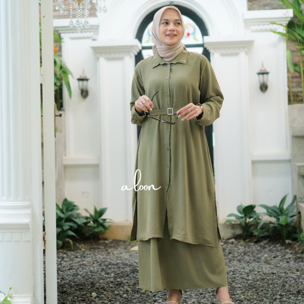 Jual Elma One Set Rok Crinkle Airflow Busui Friendly – Set Rok Tunik ...