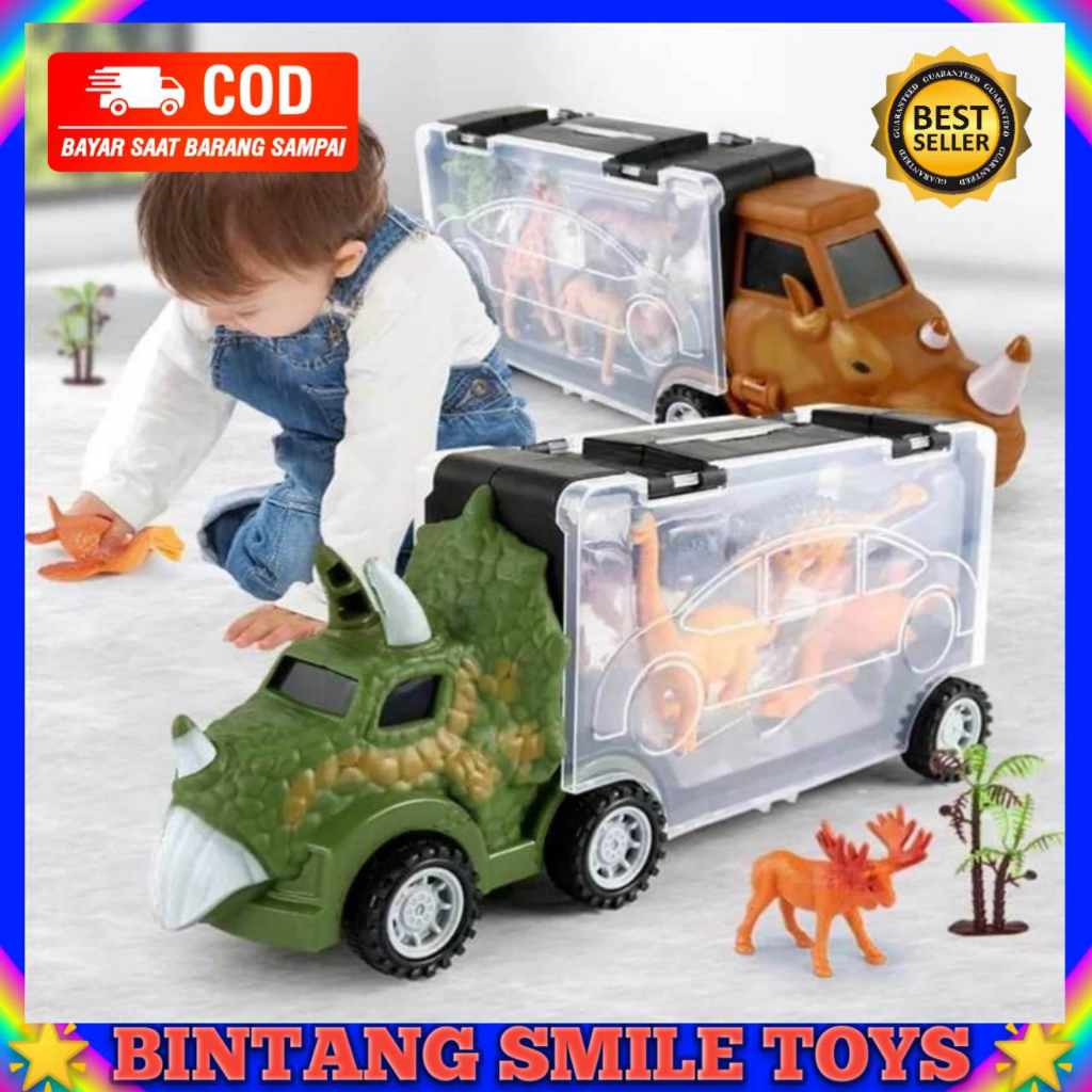Jual MAINAN ANAK MOBIL TRUCK ISI DINOSAURUS ISI 12PCS ANIMAL TRUCK ...