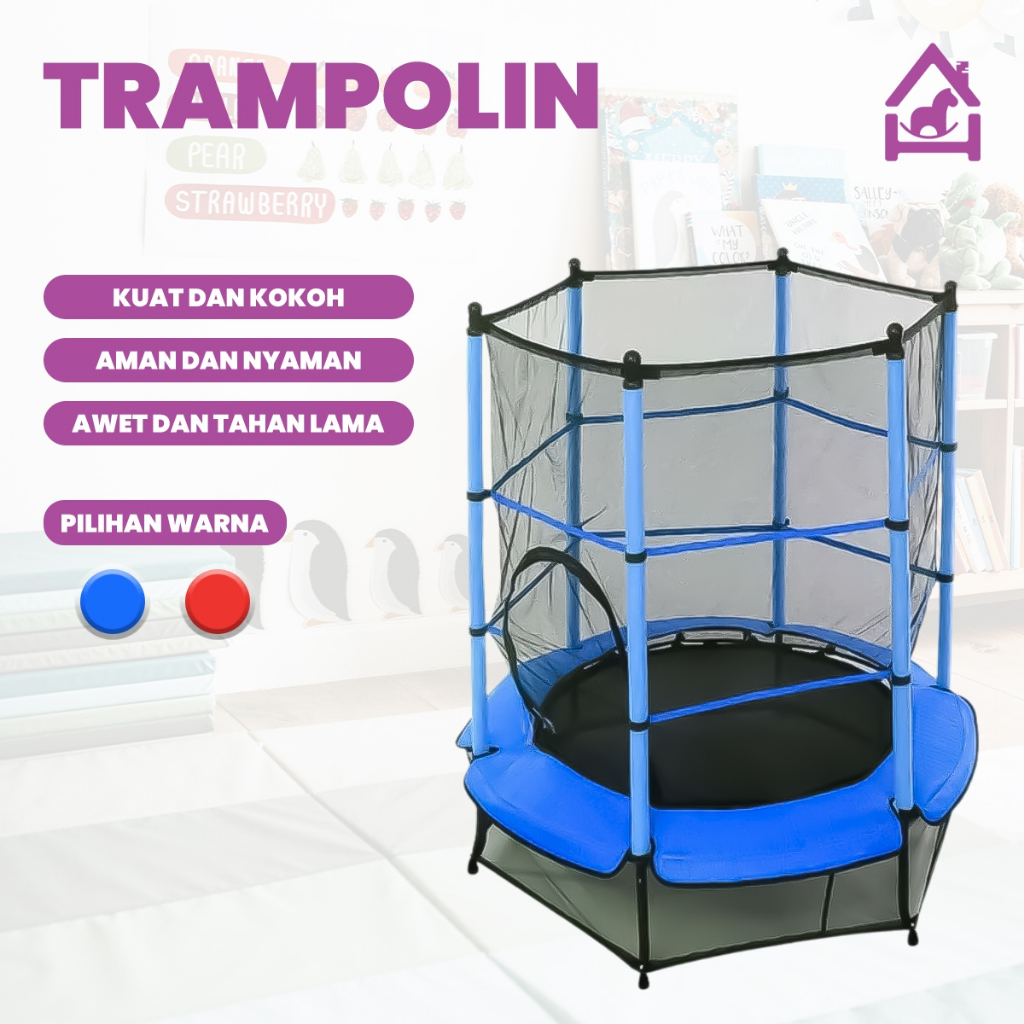 Jual Happy Play Trampolin anak 55" Trampoline Mainan Anak 067-3 | Shopee Indonesia