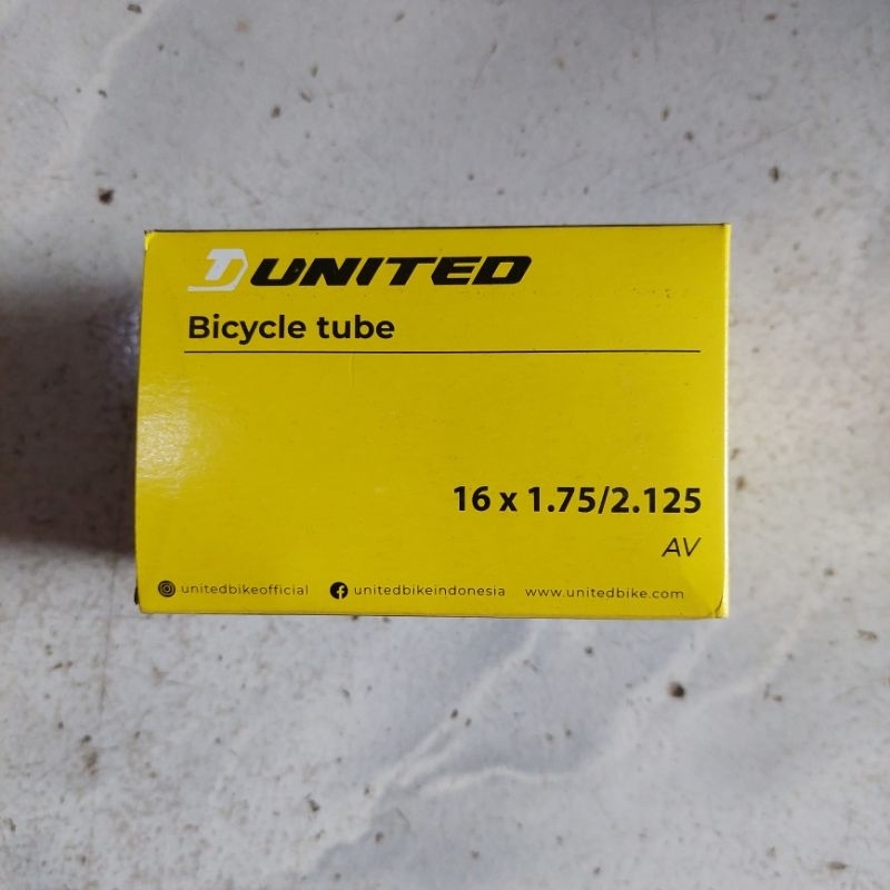 Jual BAN DALAM SEPEDA 16 X 1.75 - 2.125 UNITED ( AV ) | Shopee Indonesia
