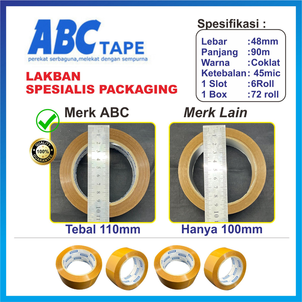 Jual ABC TAPE - LAKBAN SPESIALIS PACKAGING | Shopee Indonesia