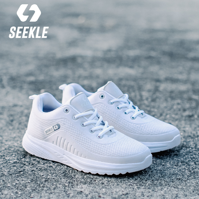 Jual Sepatu sneakers putih polos pria wanita SEEKLE - sepatu olahraga ...