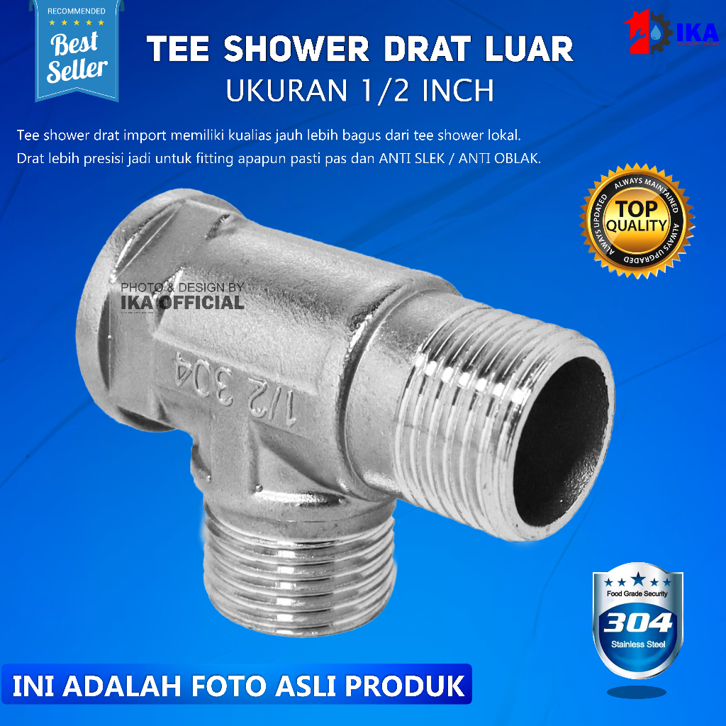 Jual tee shower stenlees SUS 304 / tee shawer stenlees/ Tee shower closet KRAN TEE / TEE SHOWER ...