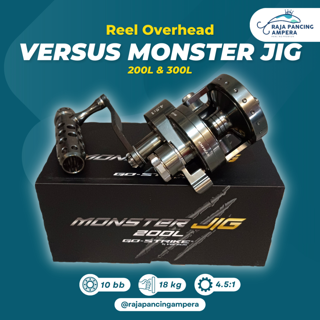Jual Reel Overhead Go-Strike Versus Monster Jig 200 & 300 L Original ...