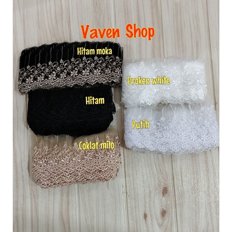 Jual Renda Tile / Renda Bordir 9 cm | Shopee Indonesia