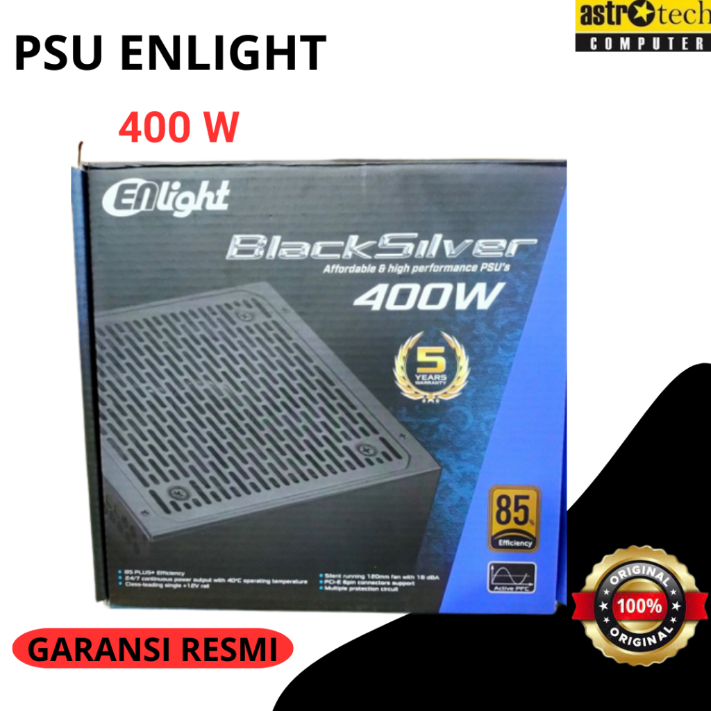 Jual PSU power supply Enlight Black Silver 400W 80+ bronze | Shopee ...