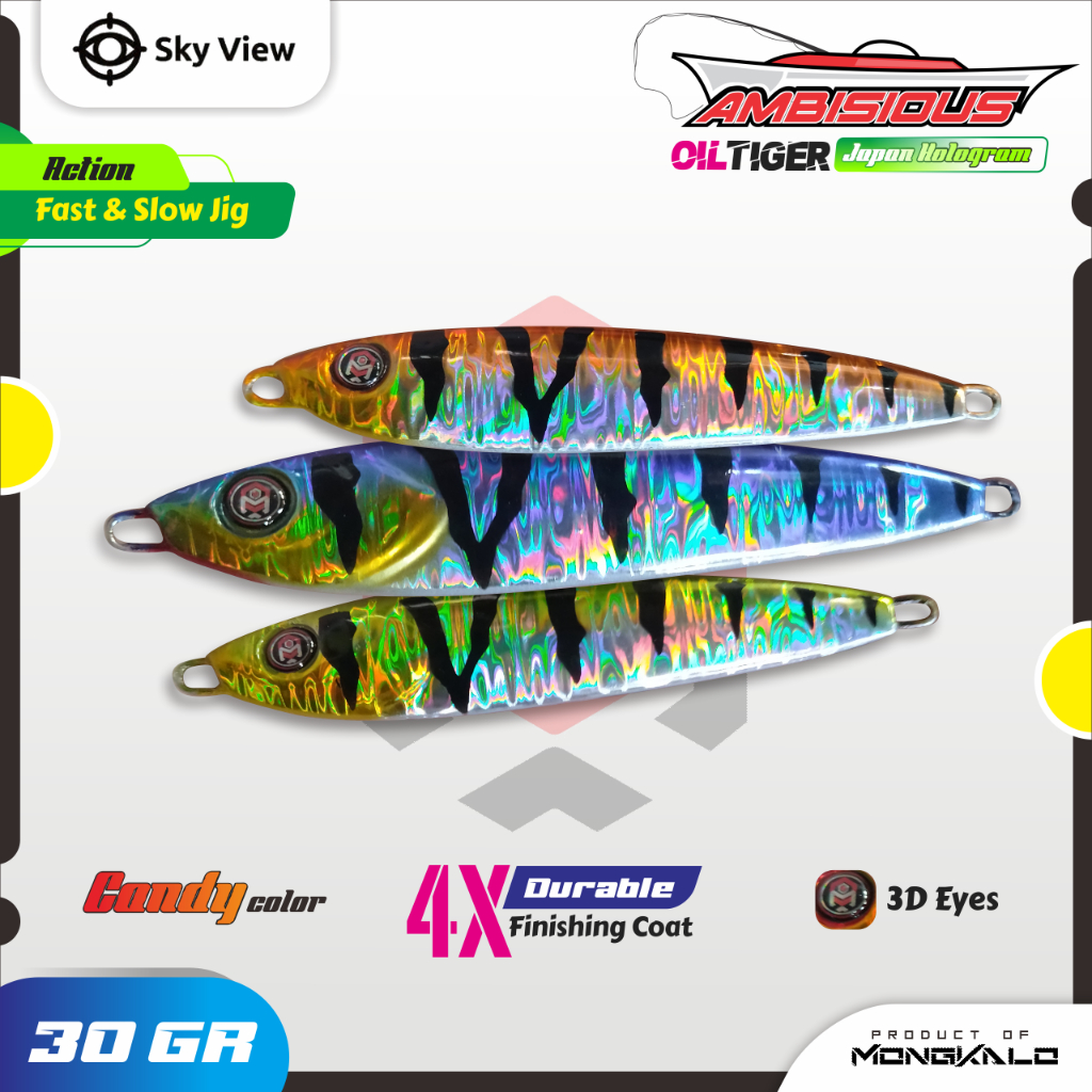 Jual Umpan Metal Jig 30 Gram Mongkalo Ambisious Oil Tiger Micro Jig ...