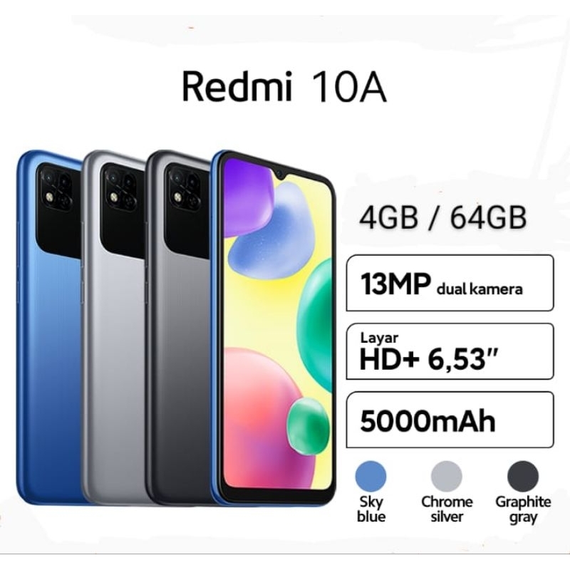 Jual redmi 10a 4/64 garansi resmi | Shopee Indonesia