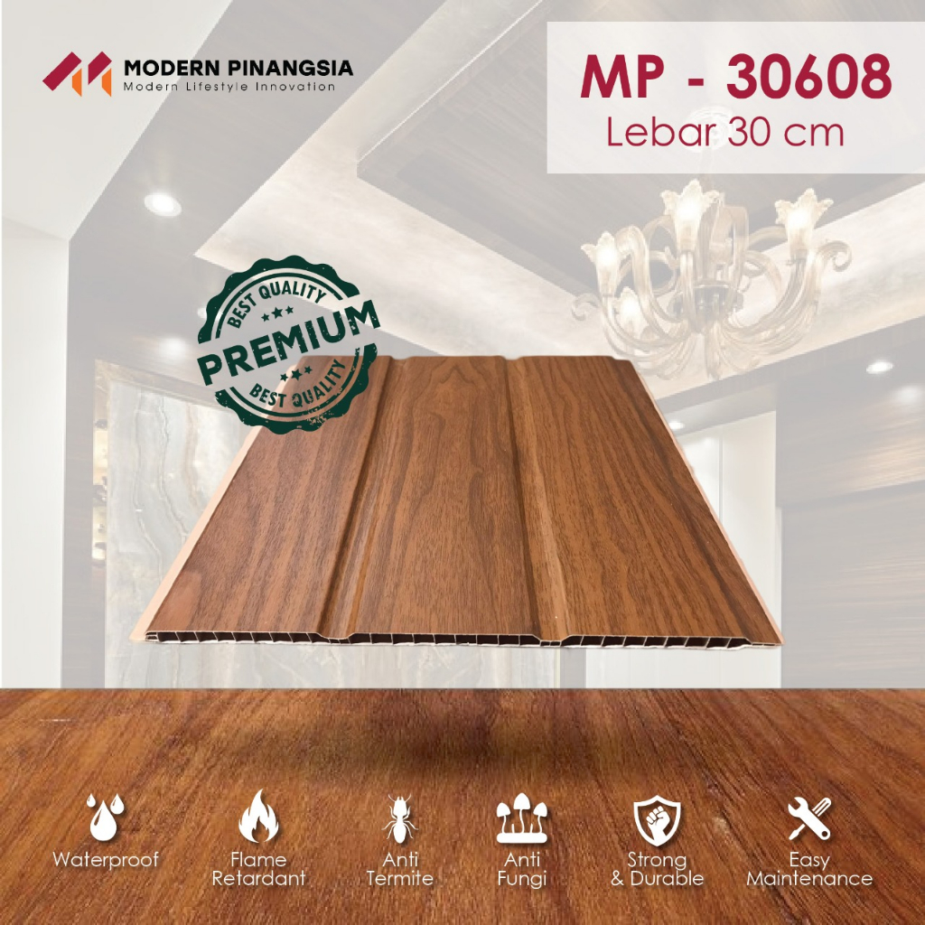 Jual Plafon PVC MP. 306 08 / Modern Plafon Laminate / Motif Kayu Jati ...