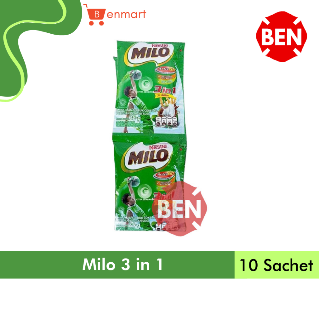 Jual Milo 3 in 1 - 1 Renceng 10 Sachet 35g 35gr 35 g gr - Susu 3in1 ...