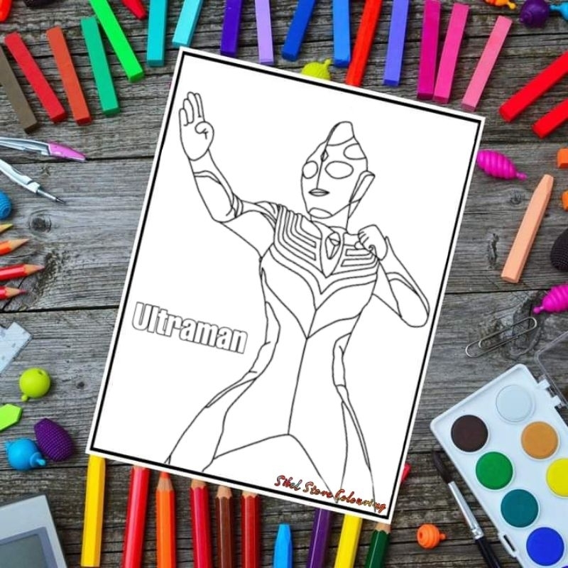Jual Kertas Mewarnai Gambar Anak Tema Ultraman V1 - Kertas Brief Card ...