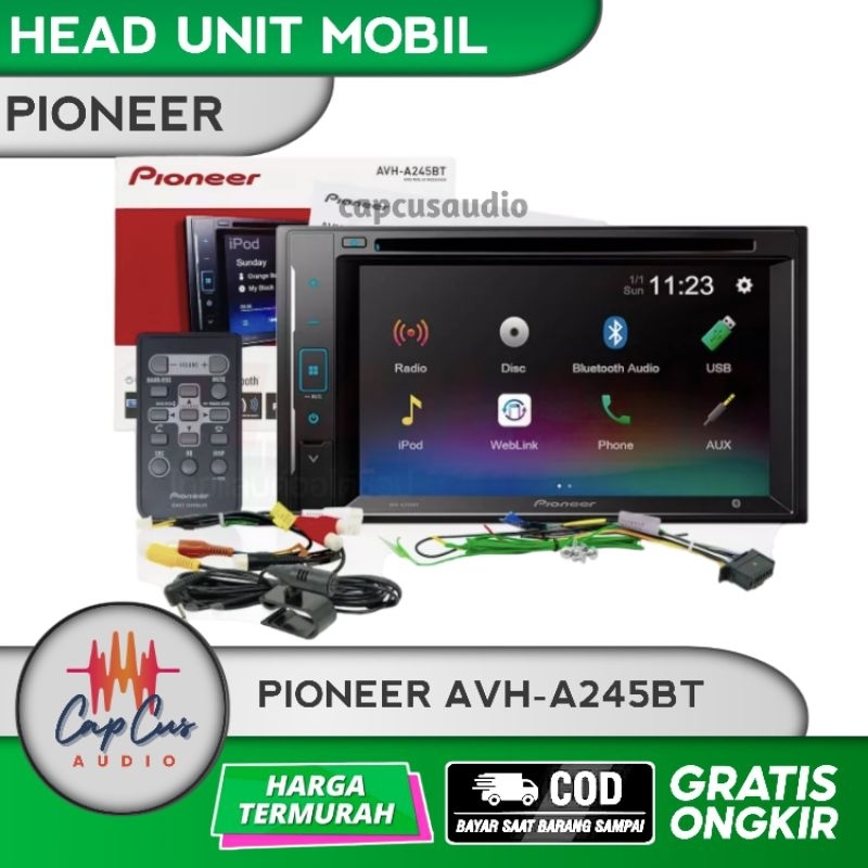 Jual PIONEER AVH A245BT HEAD UNIT TAPE DOUBLE DIN PIONEER A245 BT / A 245BT | Shopee Indonesia