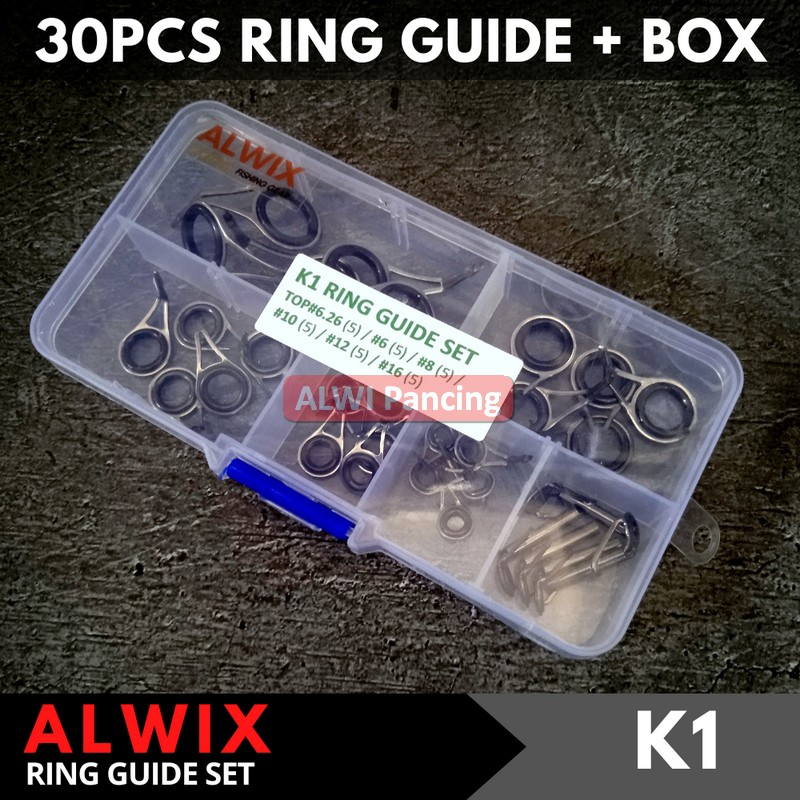 Jual 30PCS RING GUIDE + BOX Sparepart Kolongan Joran [ ALWIX ] | Shopee ...