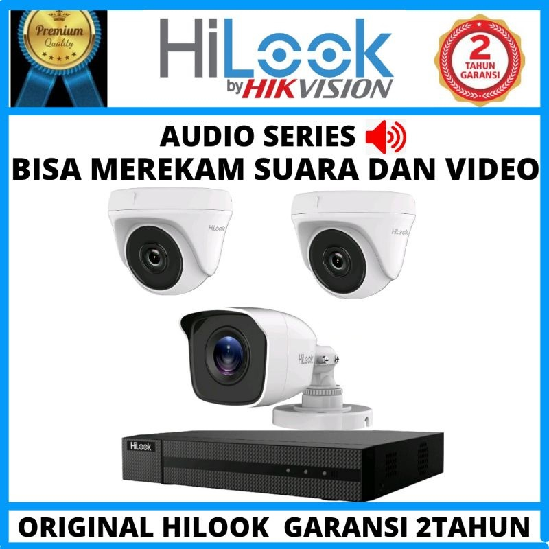 Jual PAKET CCTV HILOOK AUDIO 2MP 3 KAMERA SIAP PASANG (REKAM GAMBAR dan SUARA) | Shopee Indonesia