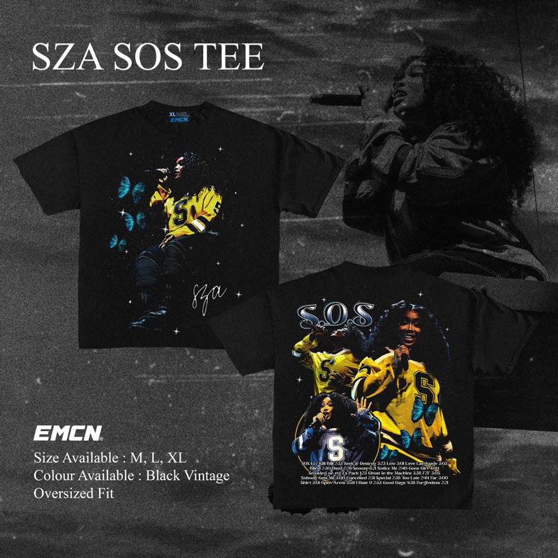 Jual Oversized Tee SZA SOS album | Shopee Indonesia