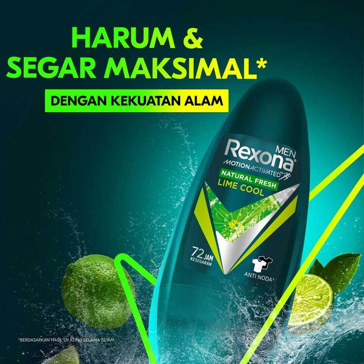 Jual Rexona Men Roll On Deodorant Natural Fresh Lime Cool 45 Ml | Shopee Indonesia
