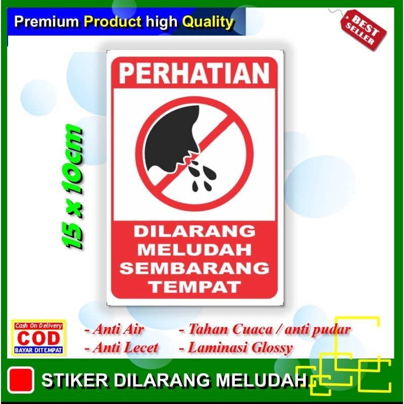 Jual Stiker dilarang meludah sembarang tempat sticker kebersihan ...