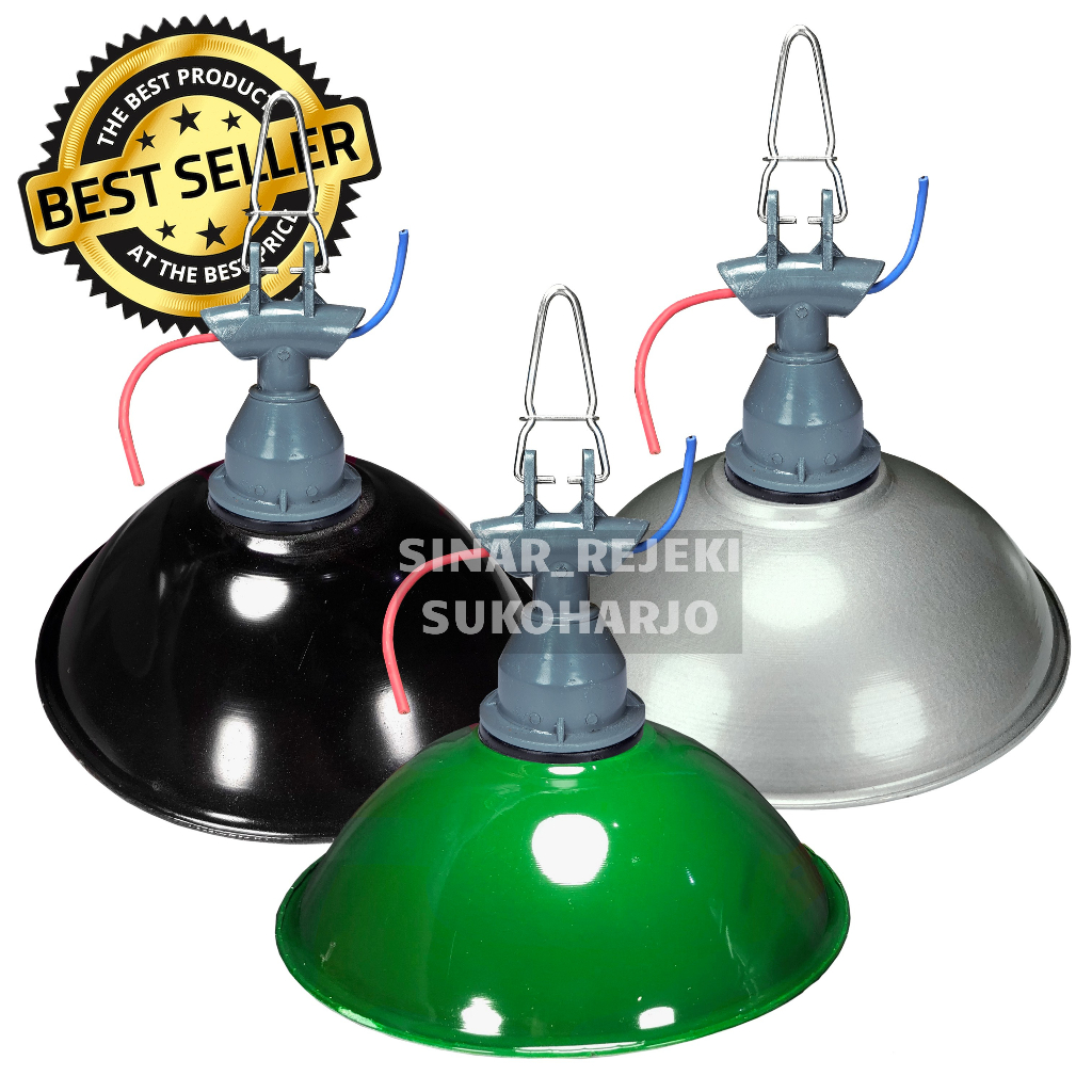 Jual Kap Lampu Jalan 20 CM + Fitting Gantung WD E-27 Kap Lampu Gantung Hijau Hitam | Shopee ...