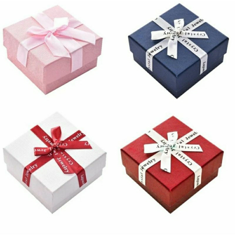 Jual Gift Box Kotak Tempat Cincin Gelang Anting Kalung Bentuk Kotak ...