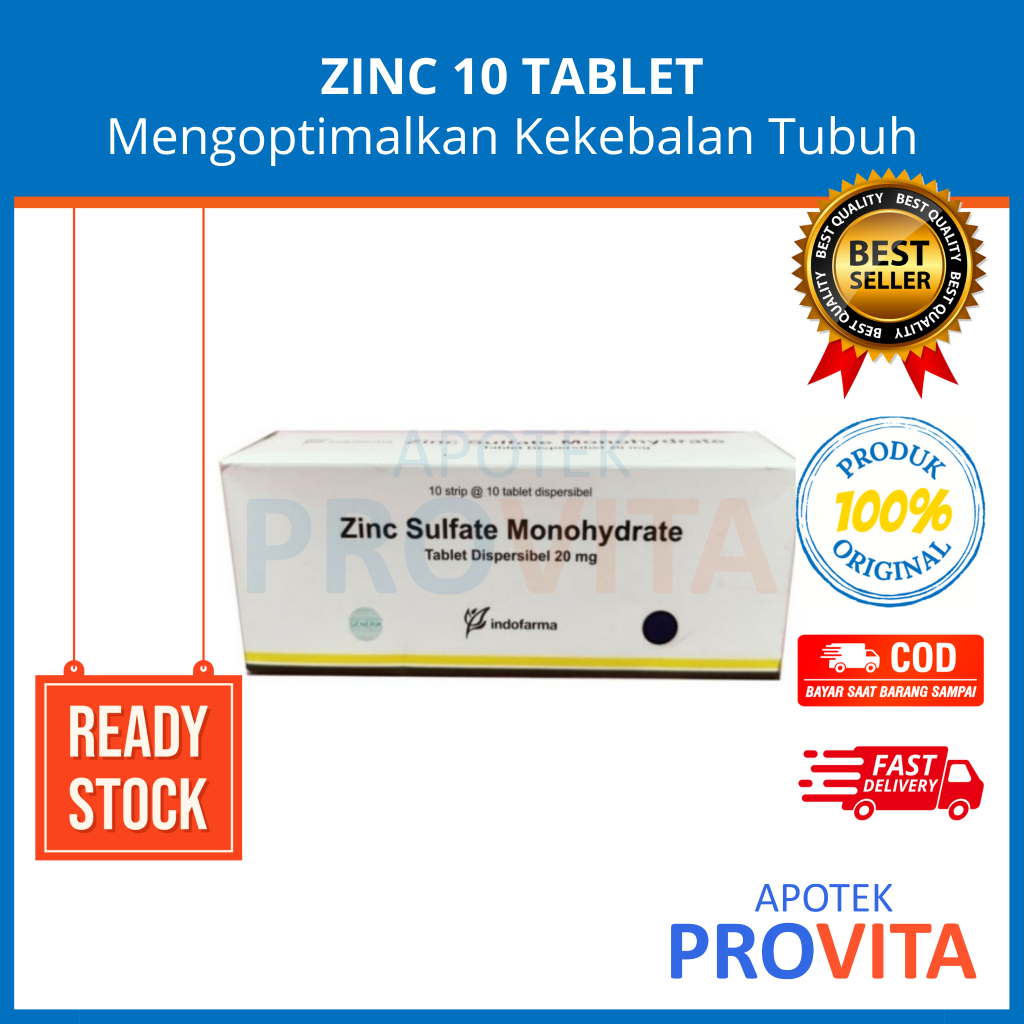Jual ZINC STRIP ISI 10 TABLET - Mengatasi Kekurangan Zinc, Menjaga ...