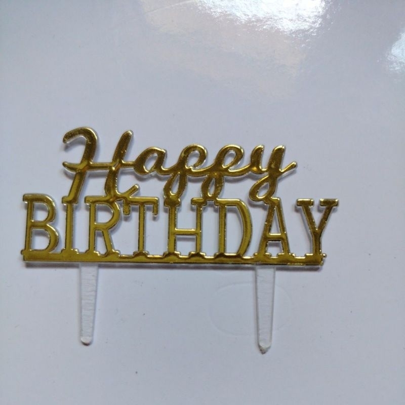 Jual TOPPER CAKE HAPPY BIRTHDAY MINI TOPPER HBD KECIL MURAH GOLD ...