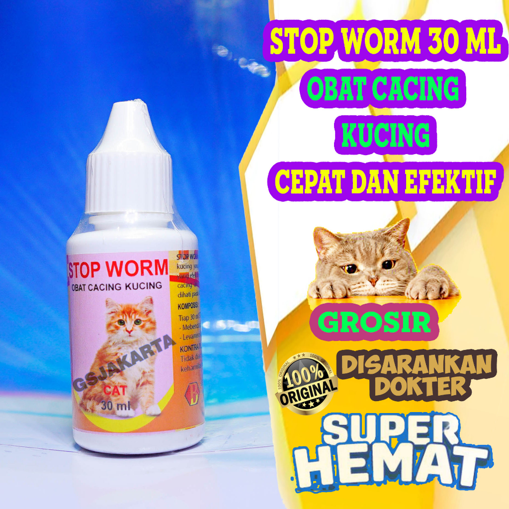 Jual AMPUH OBAT CACING KUCING SAKIT CACINGAN PARASIT STOP WORM GARUDA ...