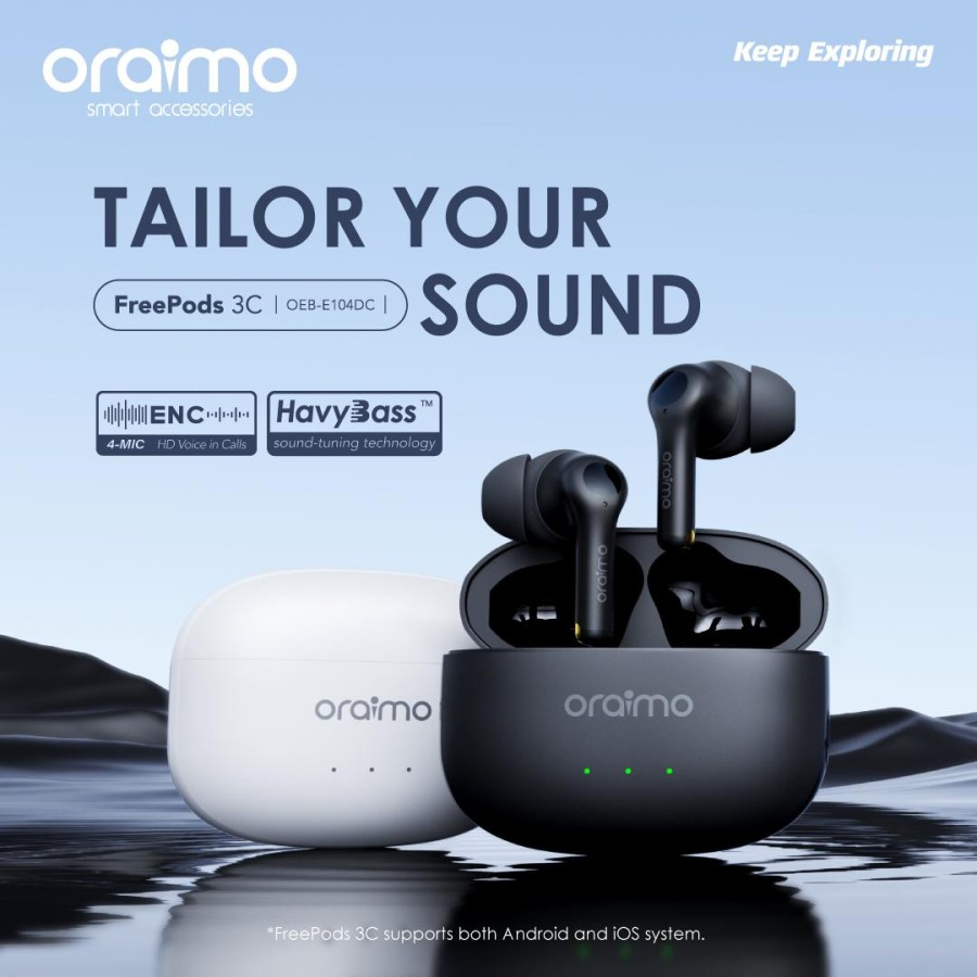 Jual Oraimo TWS Bluetooth Earphone v5.3 Earbuds Freepods 3C ENC OEB ...