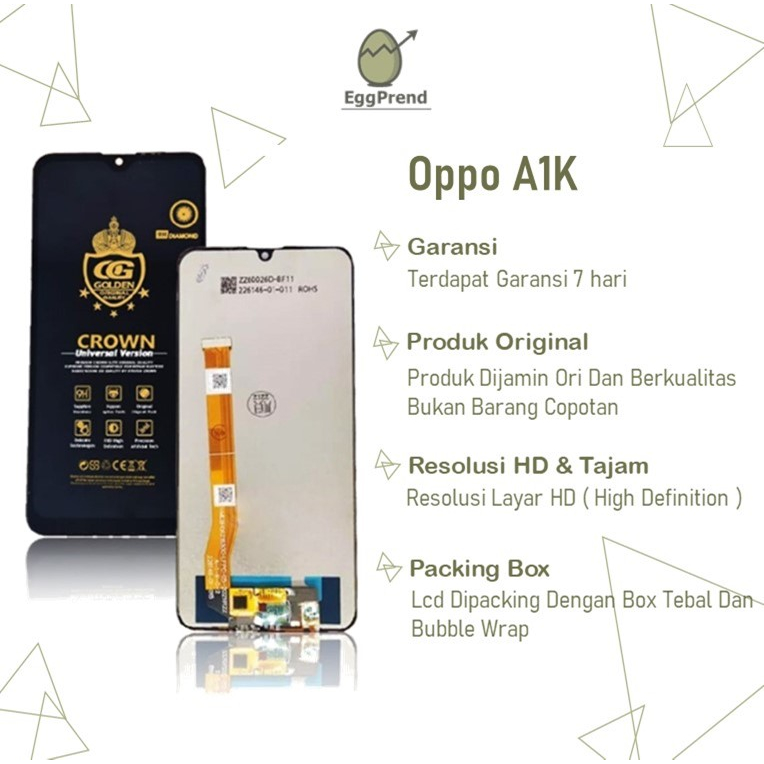 Jual LCD TOUCHSCREEN OPPO A1K / REALME C2 COMPLETE FULLSET ORIGINAL ...