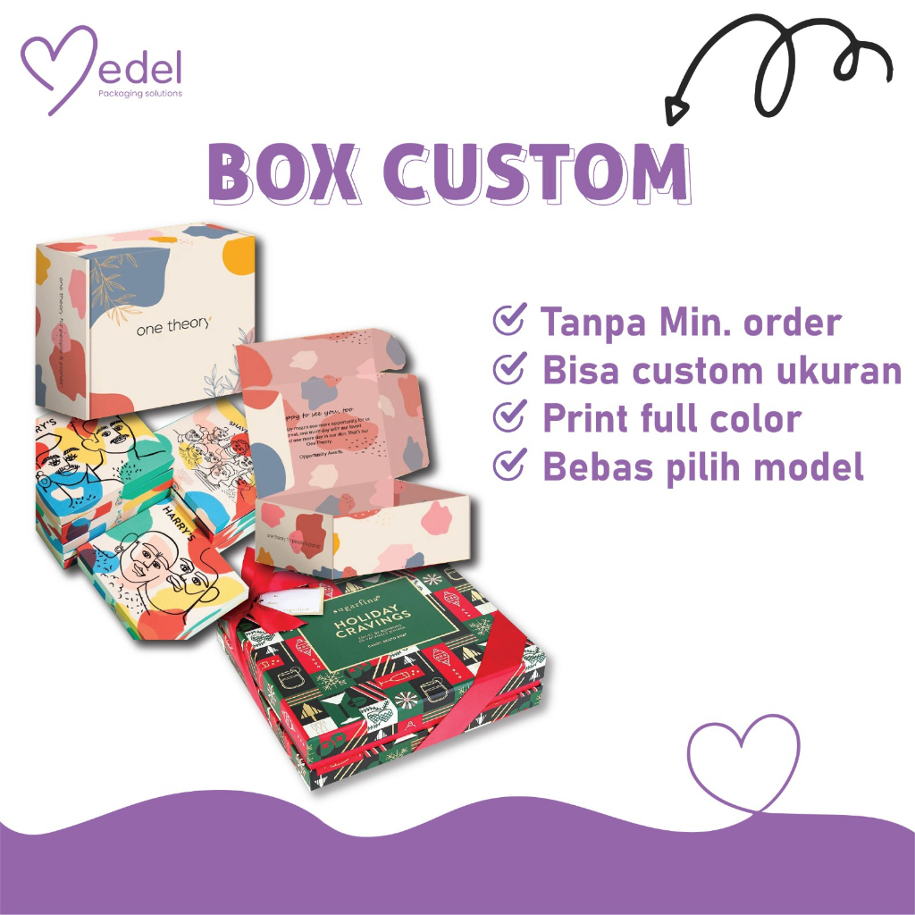Jual Box Kardus Kotak ( 25x20x5 cm ) Custom Packaging Cetak Gambar Logo ...